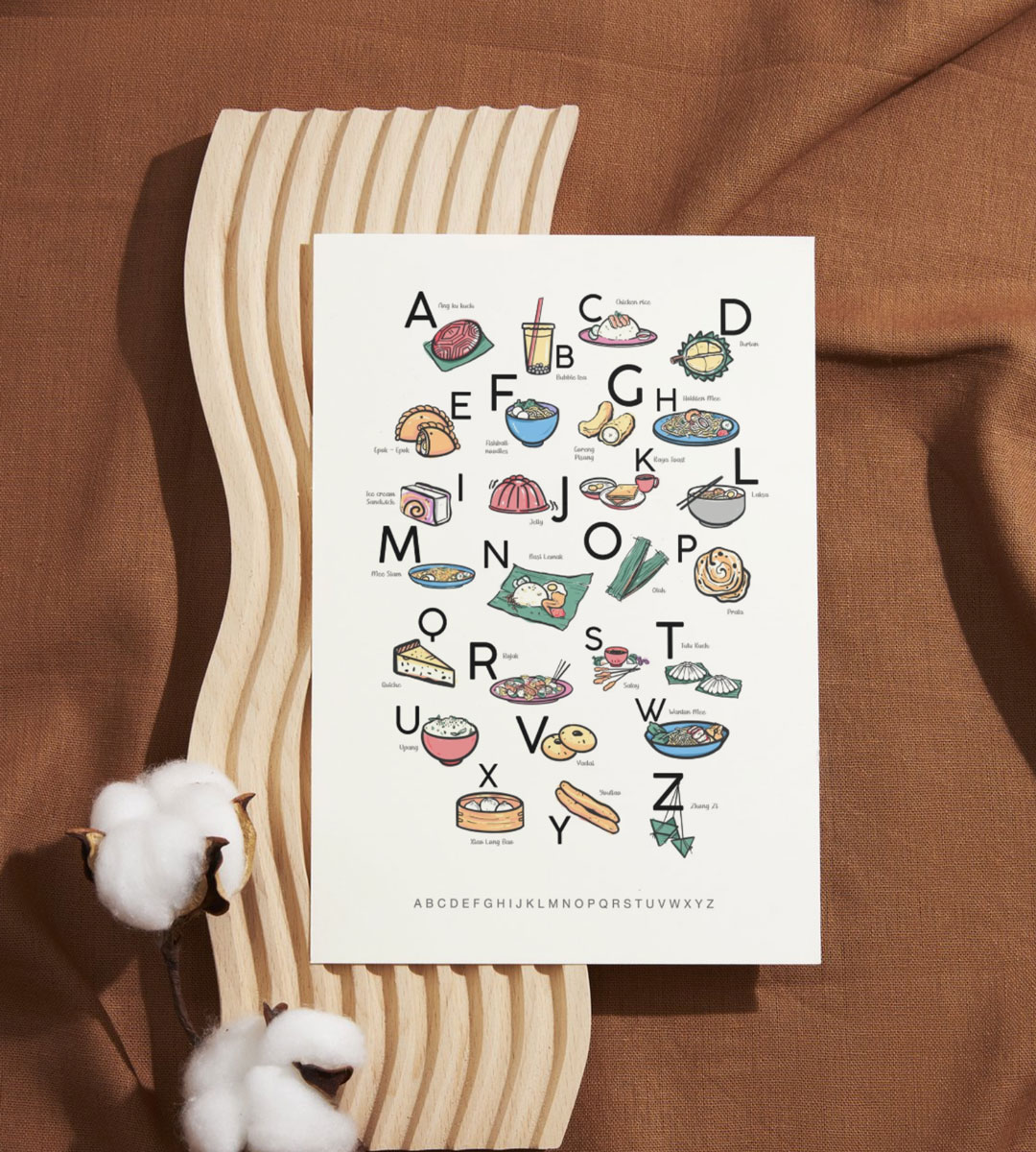 Singapore Local Food Alphabet Poster - Me2
